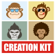 Monkey Character Creation Kit, Vectors | GraphicRiver