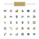 Vector Colored Bank Line Icons, Icons | GraphicRiver