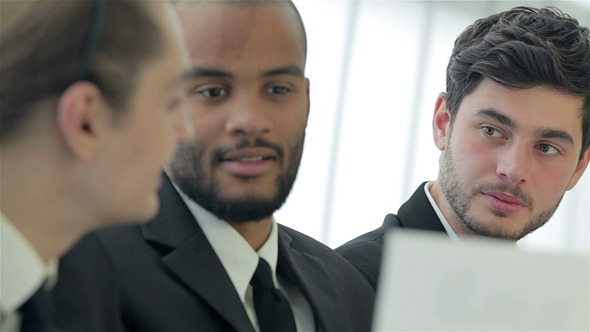 Three Smiling Successful Businessmen Sitting, Stock Footage | VideoHive