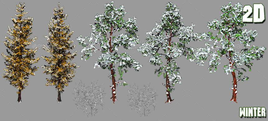 2D Toon and Realistic Winter Game Backgrounds, Game Assets | GraphicRiver