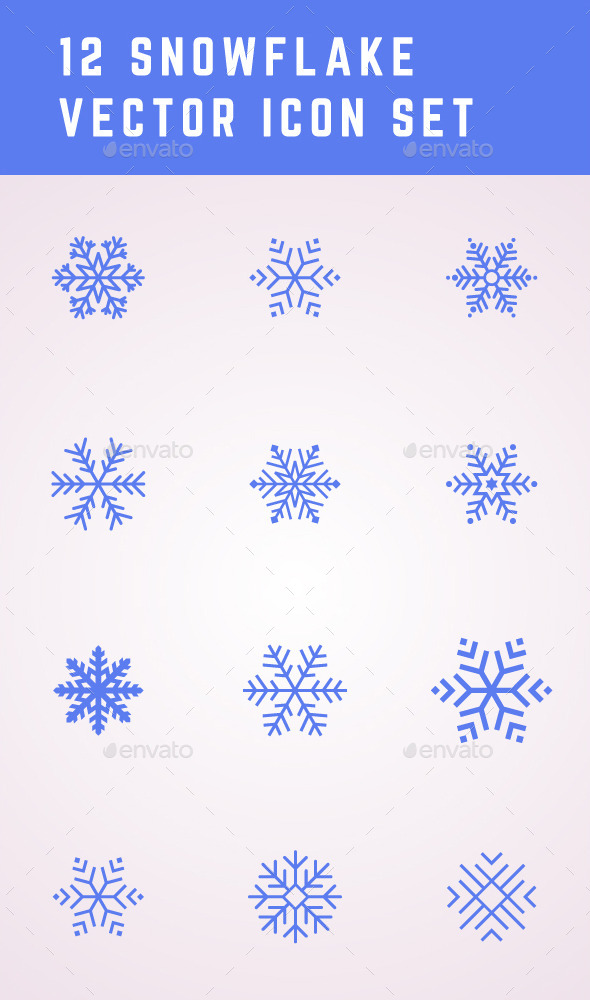 12 Snowflake Icons, Vectors | GraphicRiver