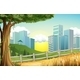 Hills with Buildings , Vectors | GraphicRiver