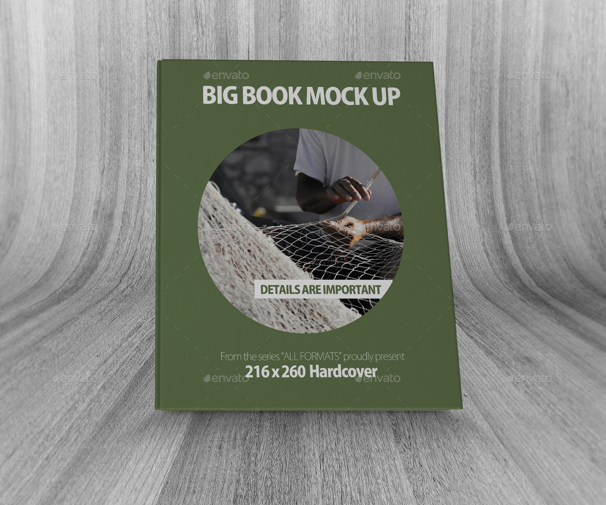 Book Mockup 216 x 260 mm Hardcover, Graphics | GraphicRiver