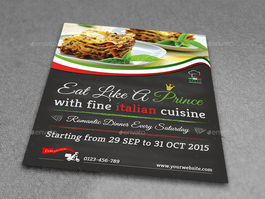 Italian Food Restaurant Flyer Vol.2 by OWPictures | GraphicRiver