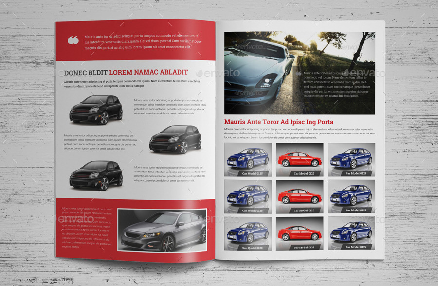 Automotive Car Brochure Catalog InDesign Template, Print Templates