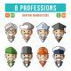 Profession Characters Icons Set, Icons | GraphicRiver
