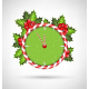 Candy Cane Clock with Holly , Vectors | GraphicRiver