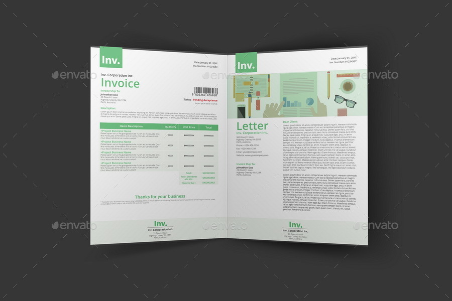 Inv Invoice And Letter Template, Print Templates | GraphicRiver