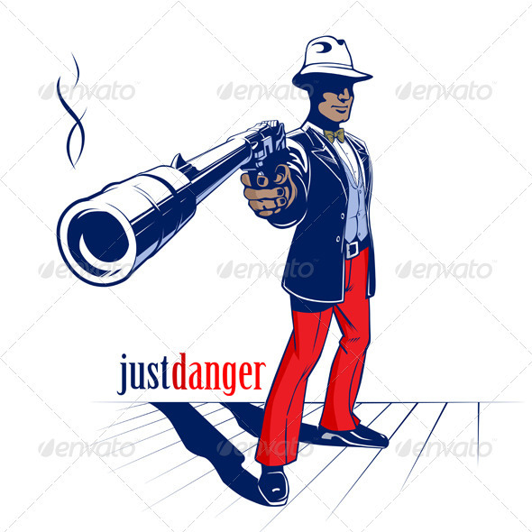 Cartoon Gun Man by Pixelin_Studio | GraphicRiver