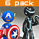 Stickman - 6 suit pack - Full Rig by Exo404 | 3DOcean
