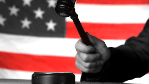 Judge Calling Order With Gavel In American Court, Stock Footage | VideoHive