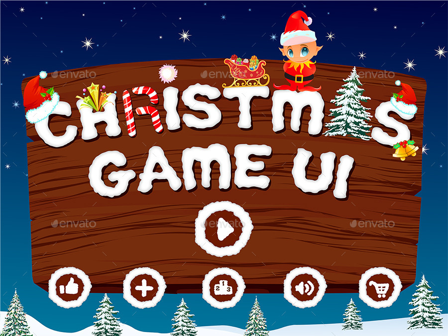 Christmas Mobile Game UI Kit 01, Game Assets | GraphicRiver