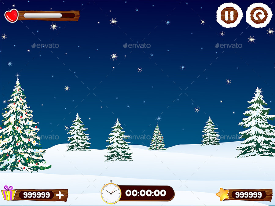 Christmas Mobile Game UI Kit 01, Game Assets | GraphicRiver