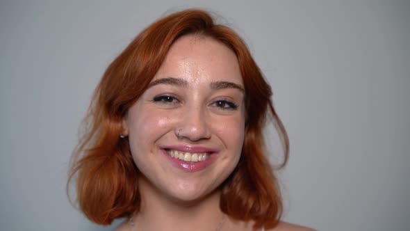 Redhead Close Up Face And Smile 4k Stock Footage Videohive