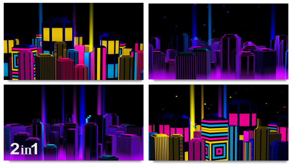 Neon Night City Loop (2-Pack), Motion Graphics | VideoHive
