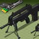 Isometric Submachine and Pistol in Front View, Vectors | GraphicRiver