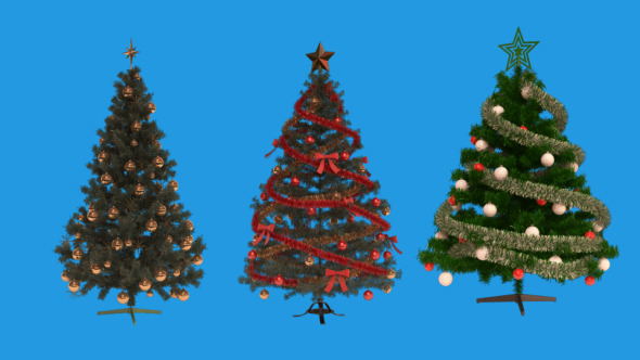 Christmas Trees - Rotating, Motion Graphics | VideoHive