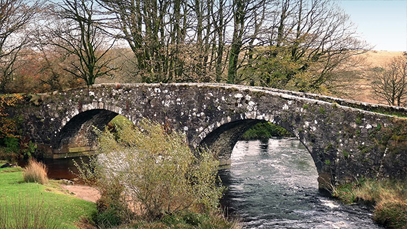 Old Stone Bridge Over River, Stock Footage | VideoHive