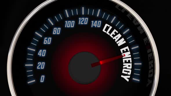Clean Energy Speedometer Green Carbon Emission Free Renewable Fuels ...