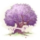 Purple Tree with Ribbon, Vectors | GraphicRiver