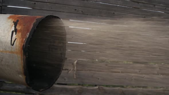 Sawdust Flies Out of the Pipe, Stock Footage | VideoHive