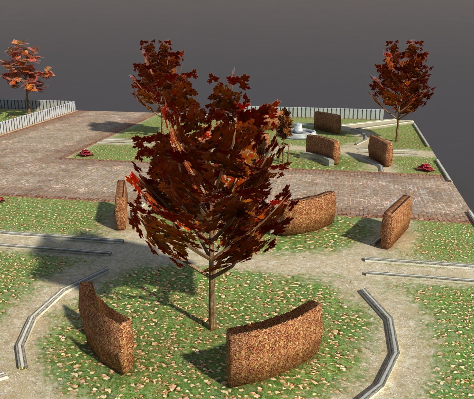 Low poly Park Autumn by Cerebrate | 3DOcean