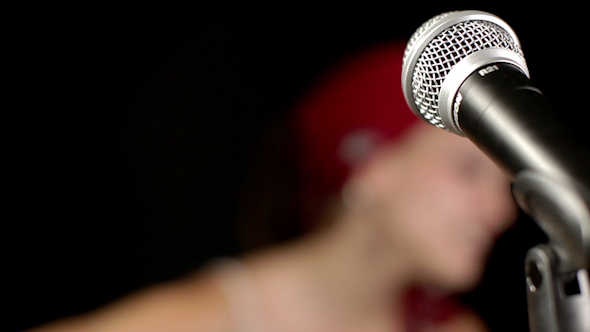 Beautiful Singer Microphone, Stock Footage | VideoHive