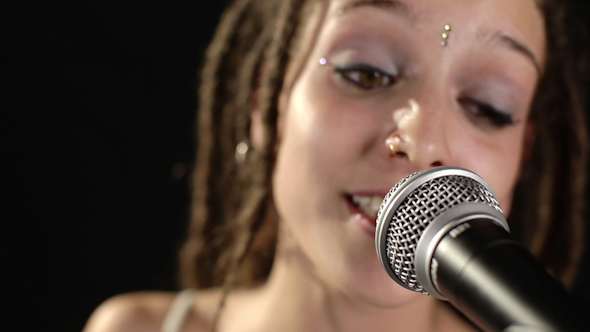 Beautiful Singer With Dreadlocks, Stock Footage | VideoHive