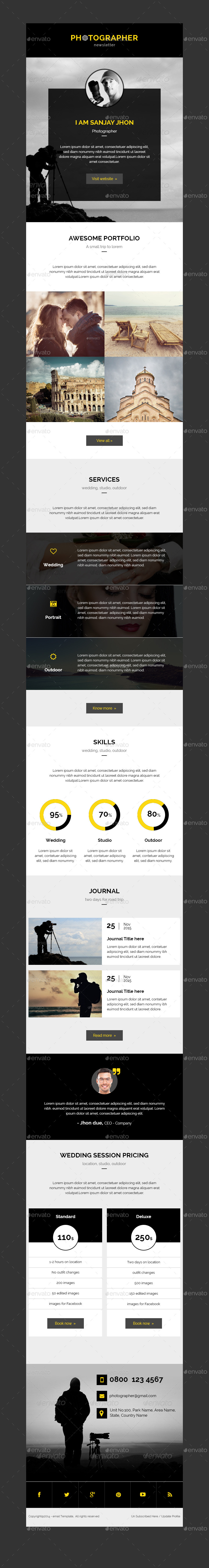 Photographer / Photo Studio e-newsletter PSD Templ, Web Elements ...