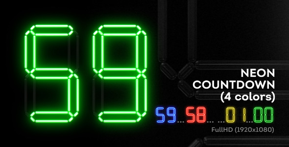 Color Neon Countdown 59, Motion Graphics | VideoHive