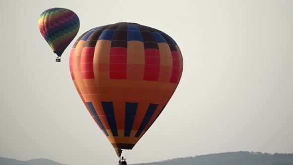 Beautiful Rocky Landscape of Crimea with Colorful Hotair Balloons ...