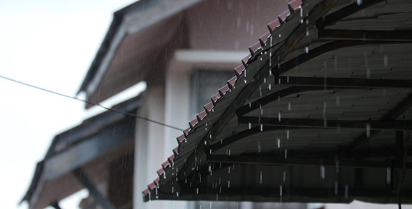 Rain From Metal Roof 02, Stock Footage | VideoHive