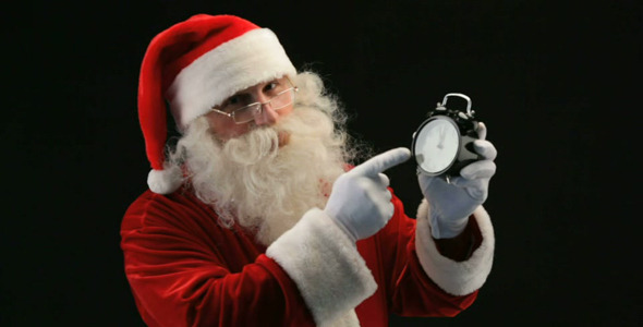 Santa with clock, Stock Footage | VideoHive