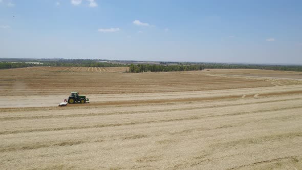 Aerial Drone Shot of Reseeding Fields at Sdot Negev, Israel, Stock Footage