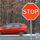 Stop Road Sign and Traffic Cars, Stock Footage | VideoHive