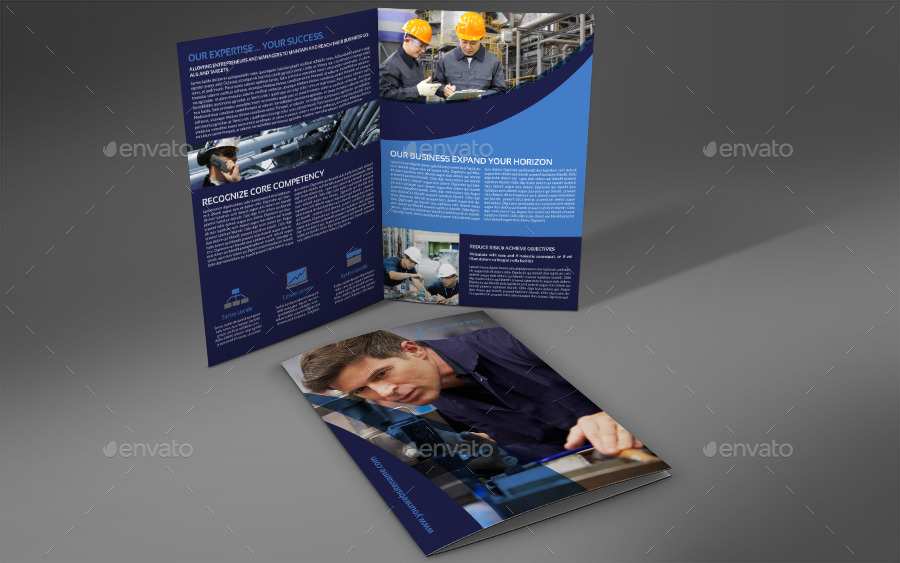 Industrial Company Brochure Bi-Fold Template, Print Templates ...