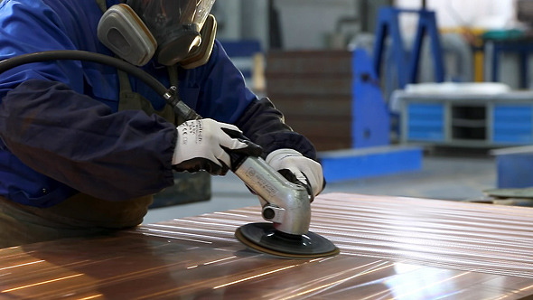 Grinding Metal Copper Sheet, Stock Footage | VideoHive