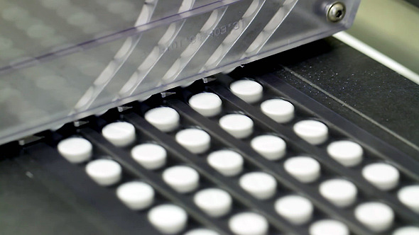Tablets on Conveyor Pharmaceutical Factory, Stock Footage | VideoHive