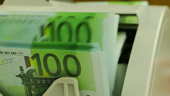 Money Counters and 100-Euro Banknotes, Stock Footage | VideoHive