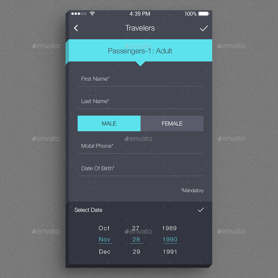 Airlines Mobile App UI, Web Elements | GraphicRiver
