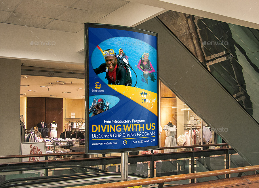 Diving Poster Template, Print Templates | GraphicRiver