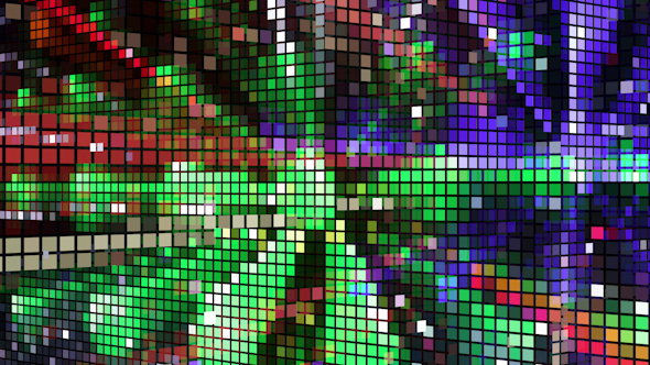 Abstract Colourful Pattern Of Led Light Squares, Motion Graphics ...