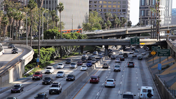 Traffic Downtown Los Angeles, Stock Footage | VideoHive