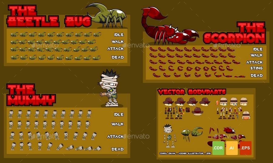 Adventure Game Sprites, Game Assets | GraphicRiver