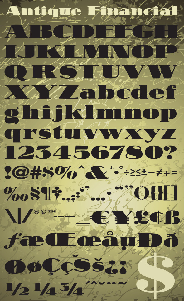 Antique Financial Font, Fonts | GraphicRiver