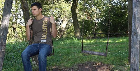 Sad Man on Swing 1, Stock Footage | VideoHive