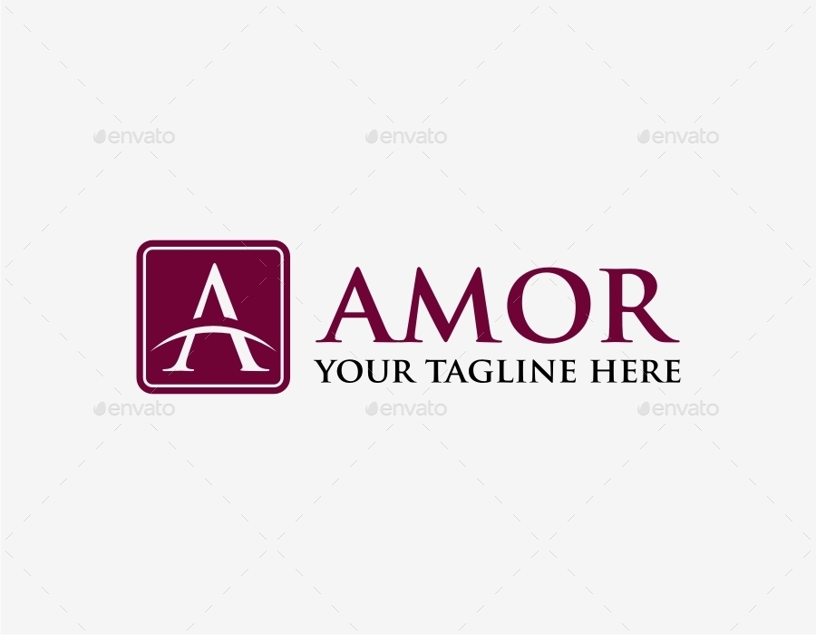 Amor Logo • A Letter Logo Template by soponyono | GraphicRiver