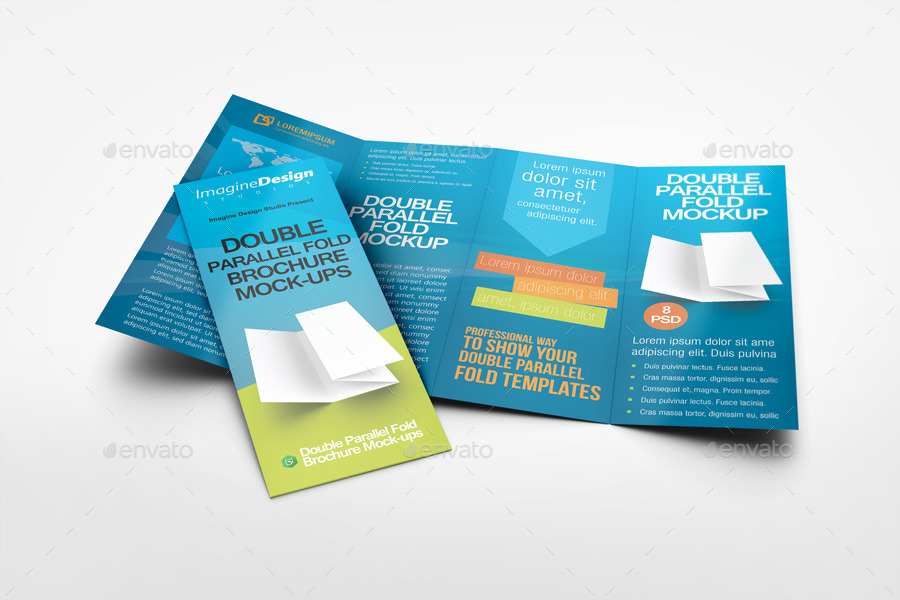 Double Parallel Fold Brochure Mockup, Graphics | GraphicRiver
