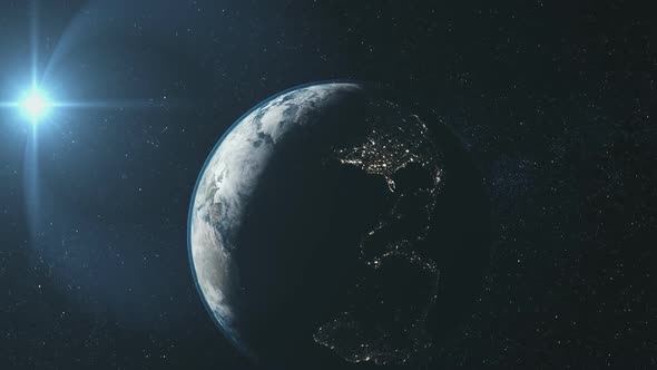 Earth Close Up Reverse Orbit Deep Space Sight, Motion Graphics | VideoHive