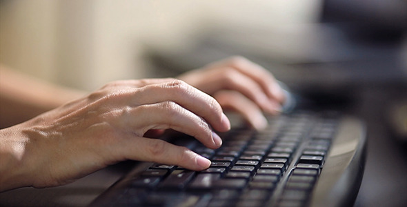 Woman Hands Working at a Computer, Stock Footage | VideoHive